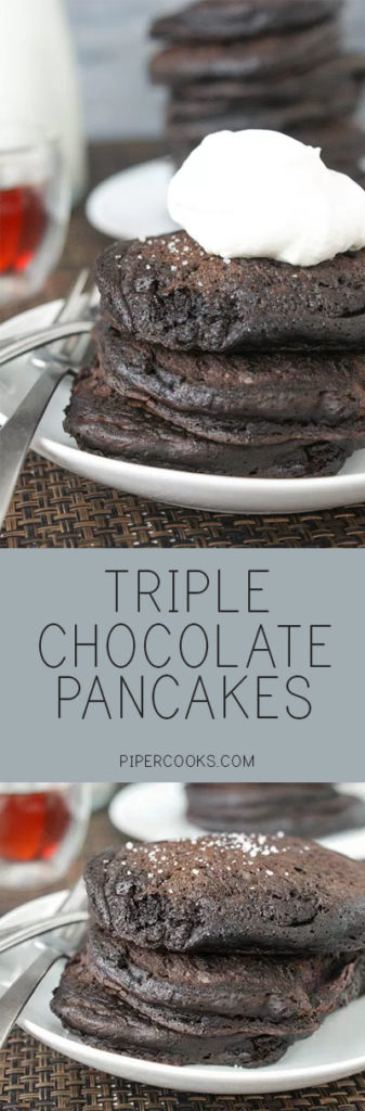 Triple Chocolate Pancakes - Piper Cooks