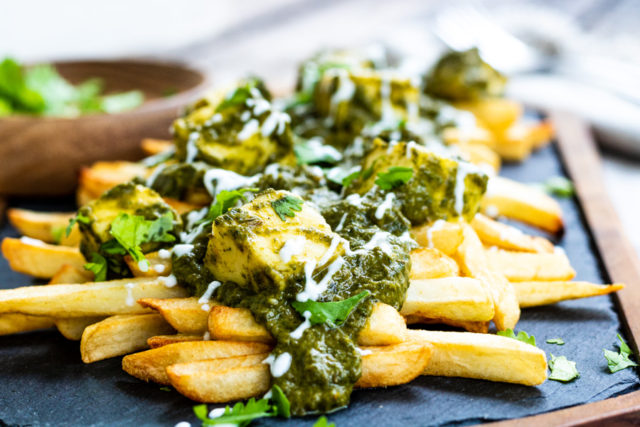 Homemade Palak Paneer Loaded French Fries - Piper Cooks
