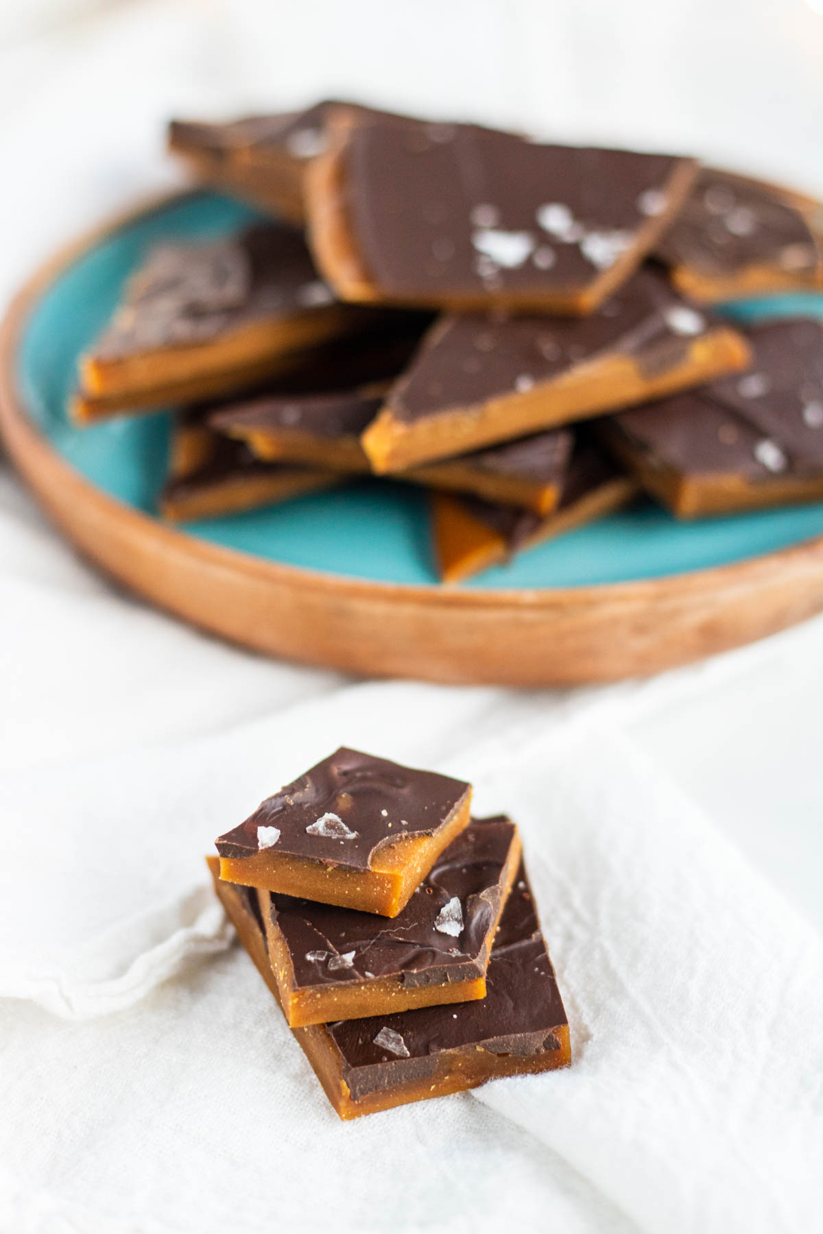 Easy Homemade Toffee with Dark Chocolate - Piper Cooks