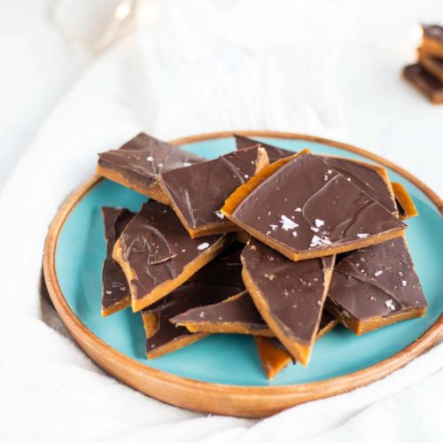 Easy Homemade Toffee with Dark Chocolate - Piper Cooks