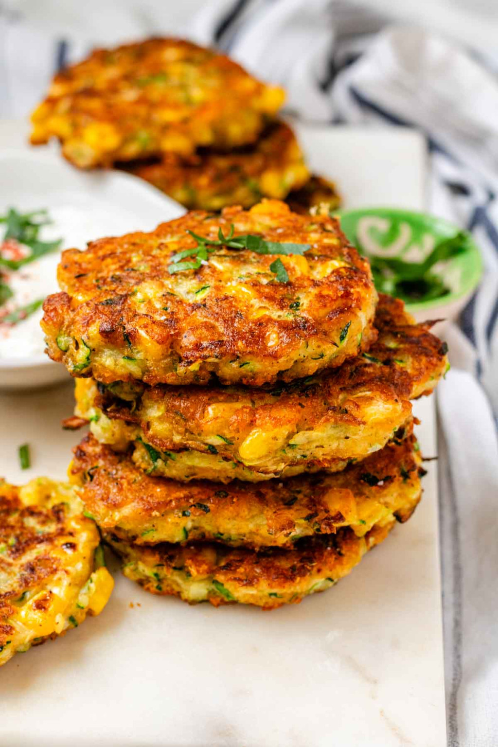 Cheesy Zucchini and Corn Fritters - Piper Cooks