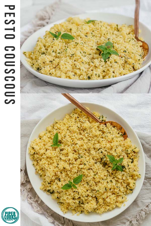 Pesto Couscous | 10-minute Side Dish - Piper Cooks