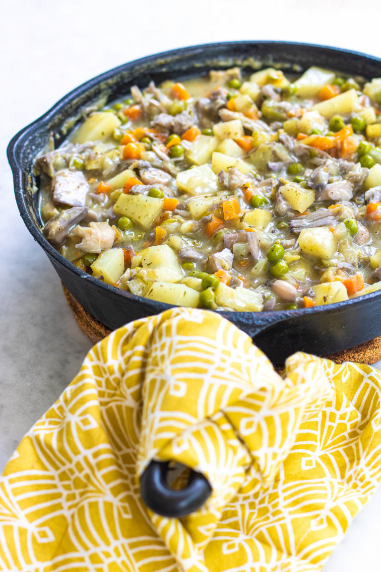 Vegan Pot Pie with Jackfruit and Vegan Biscuits - Piper Cooks