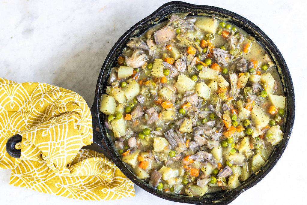 Vegan Pot Pie with Jackfruit and Vegan Biscuits - Piper Cooks