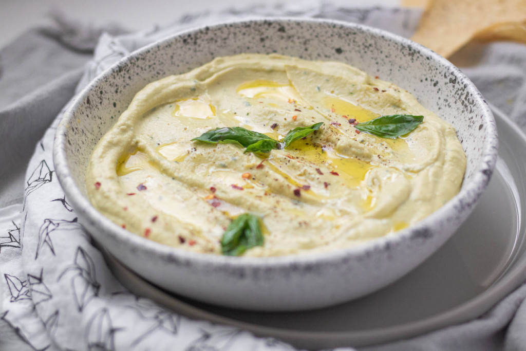 Lemon Basil Hummus - Piper Cooks