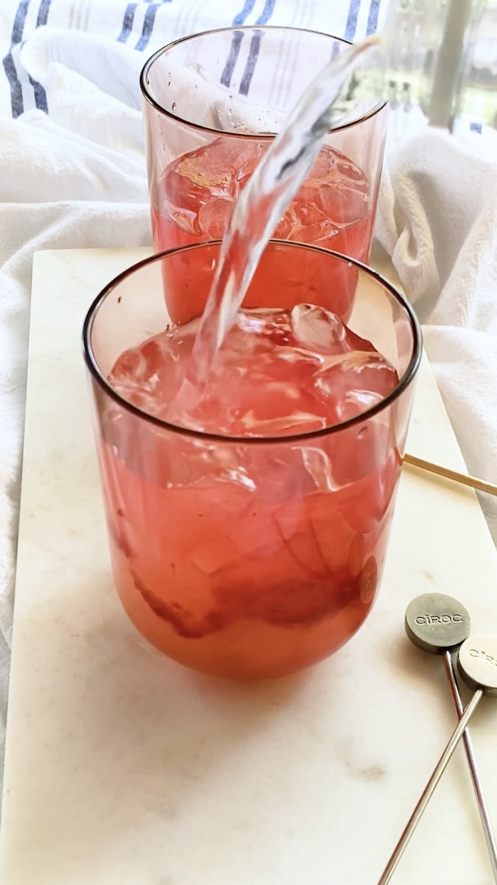 Raspberry Collins with Vodka and Mint - Piper Cooks
