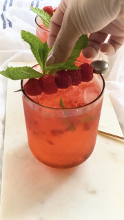 Raspberry Collins with Vodka and Mint - Piper Cooks