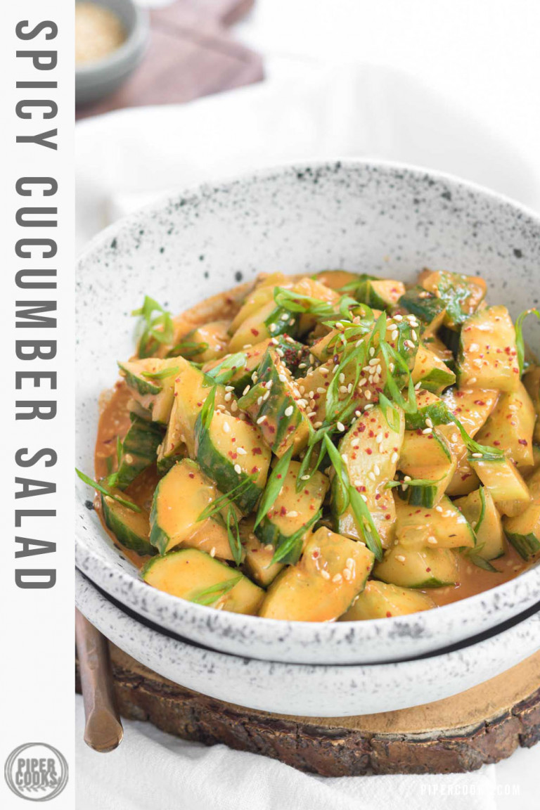 Spicy Cucumber Salad - Asian Inspired - Piper Cooks