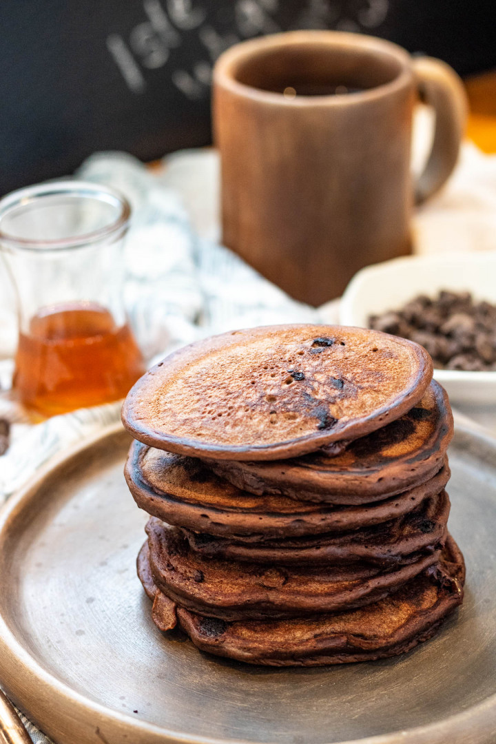 Triple Chocolate Pancakes - Piper Cooks