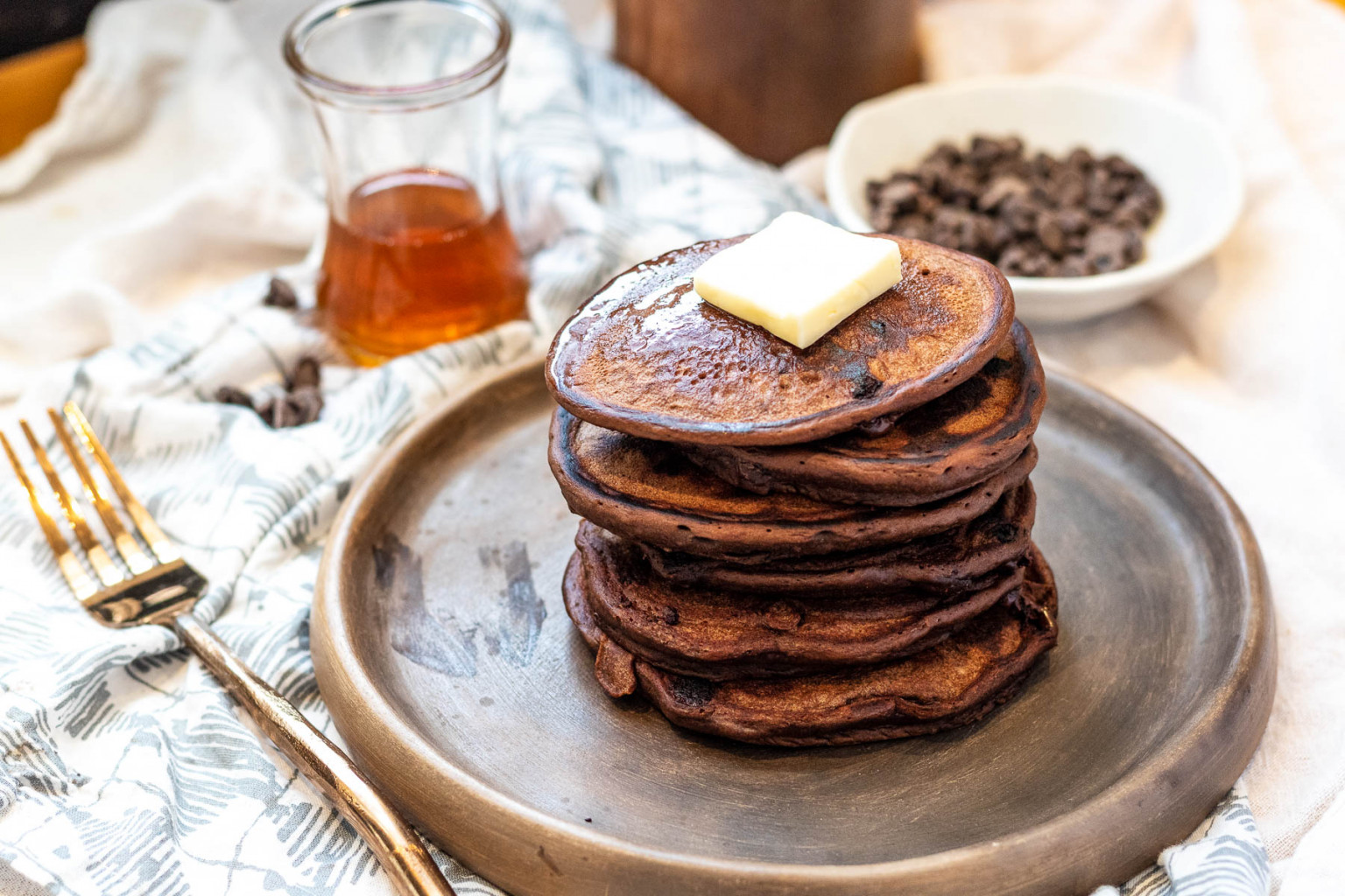 Triple Chocolate Pancakes - Piper Cooks