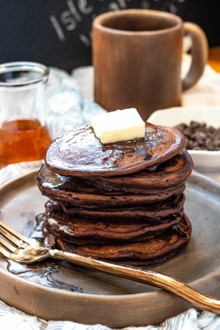 Triple Chocolate Pancakes - Piper Cooks
