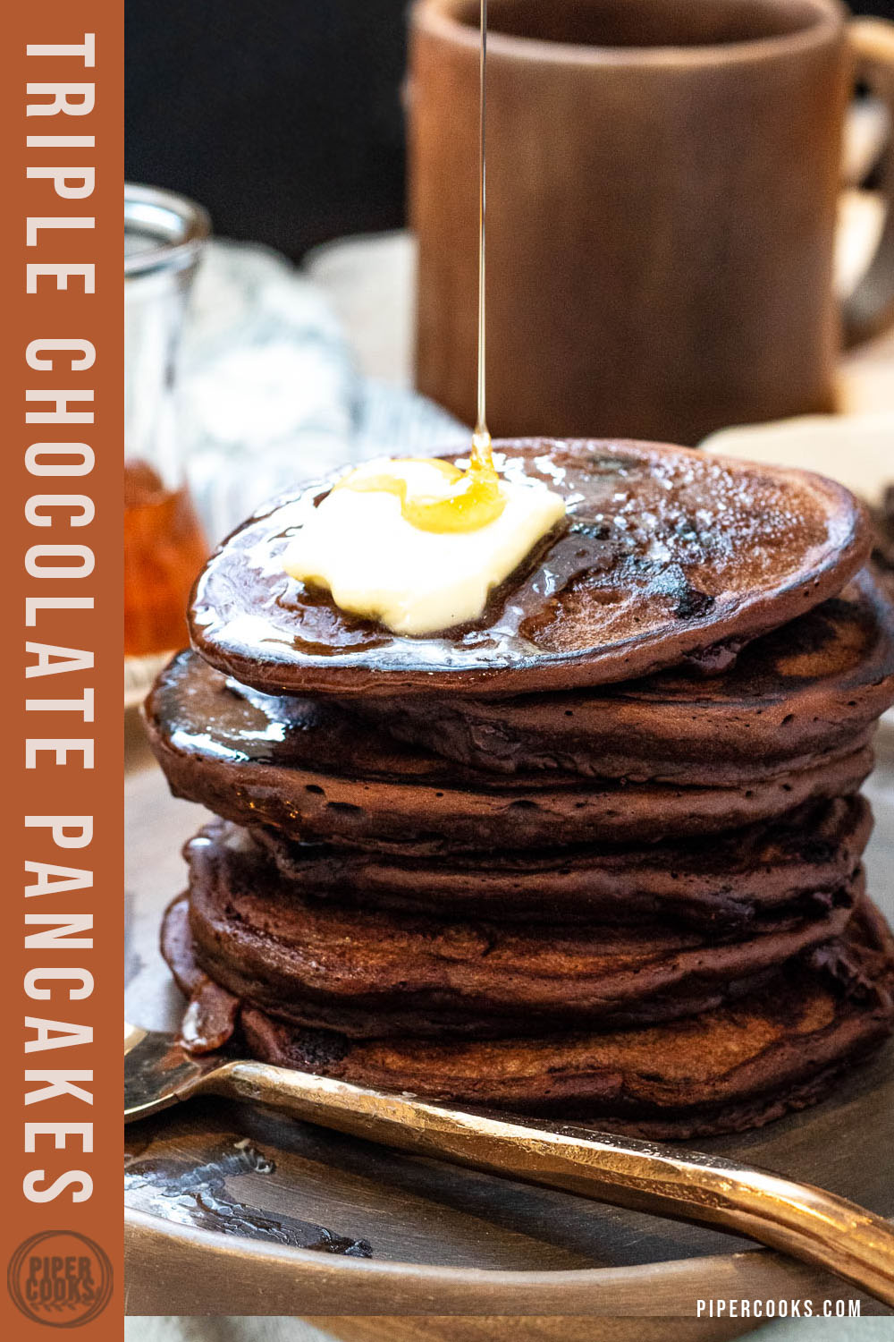 Triple Chocolate Pancakes - Piper Cooks