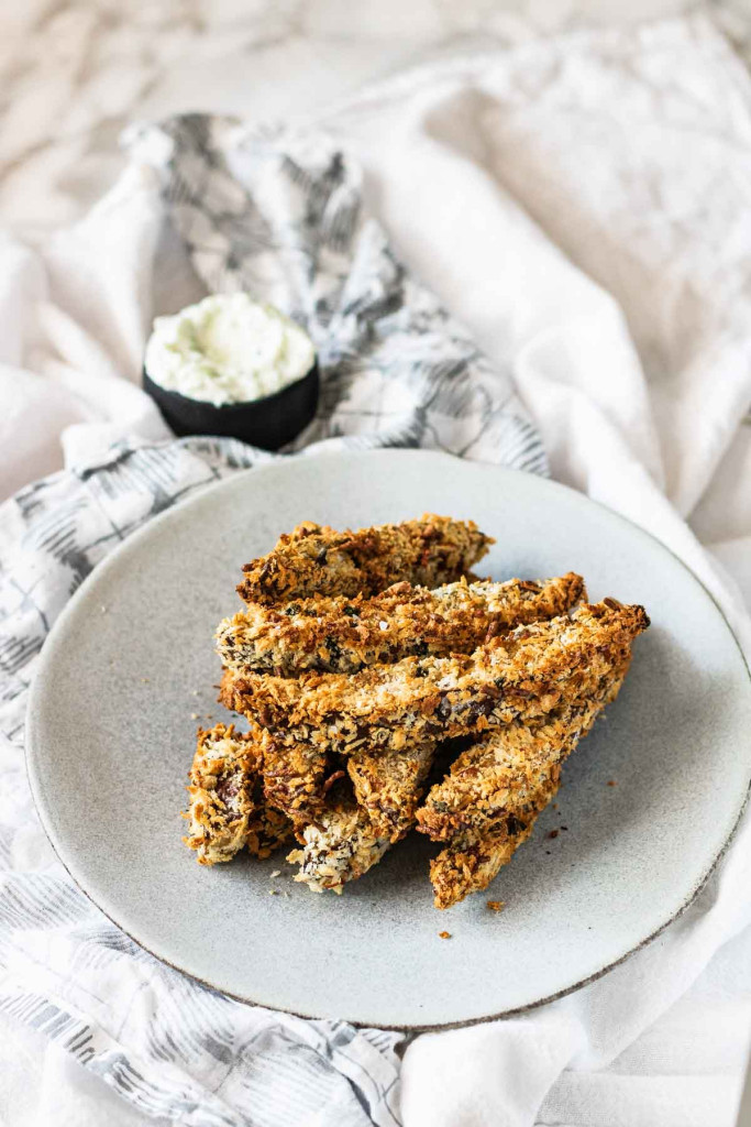 Air Fryer Parmesan & Panko Portobello Fries - Piper Cooks
