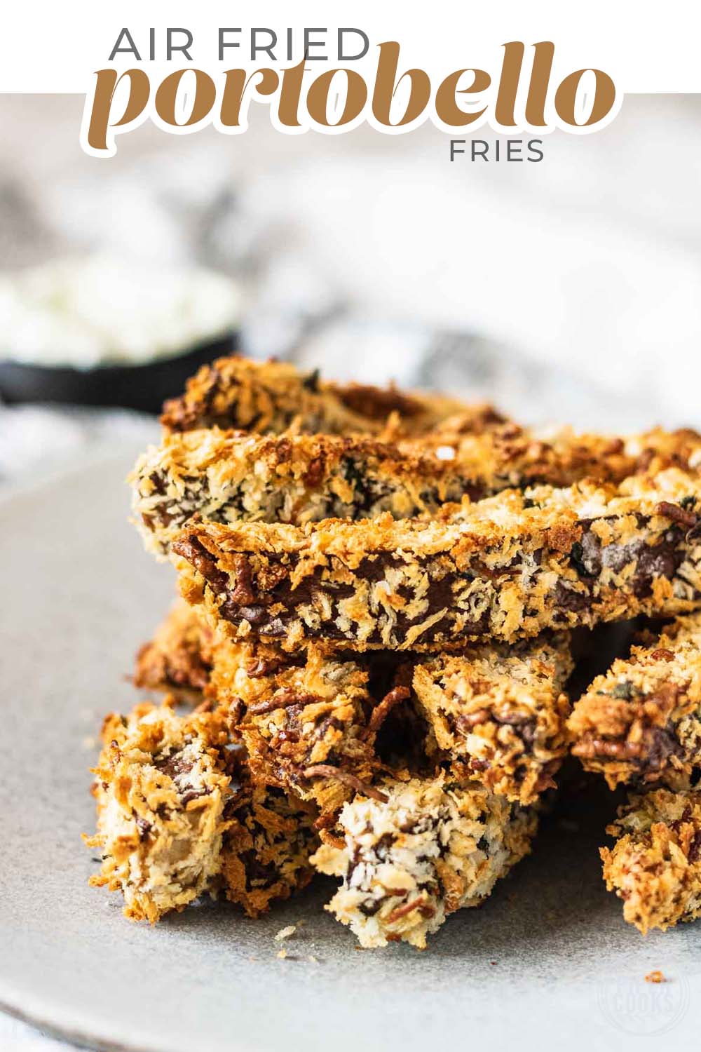 Air Fryer Parmesan & Panko Portobello Fries - Piper Cooks