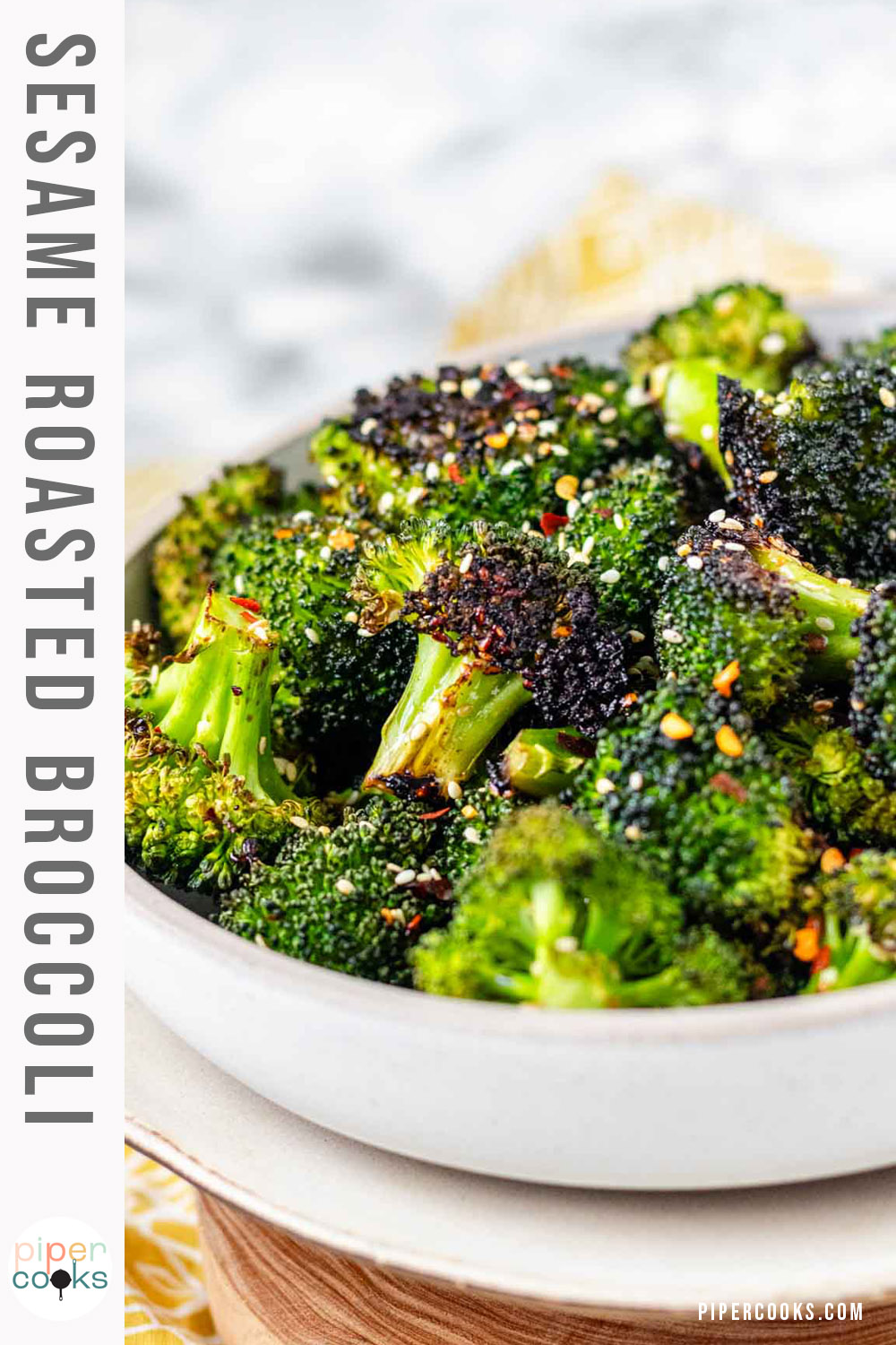 Quick Oven Roasted Sesame Broccoli Recipe - Piper Cooks