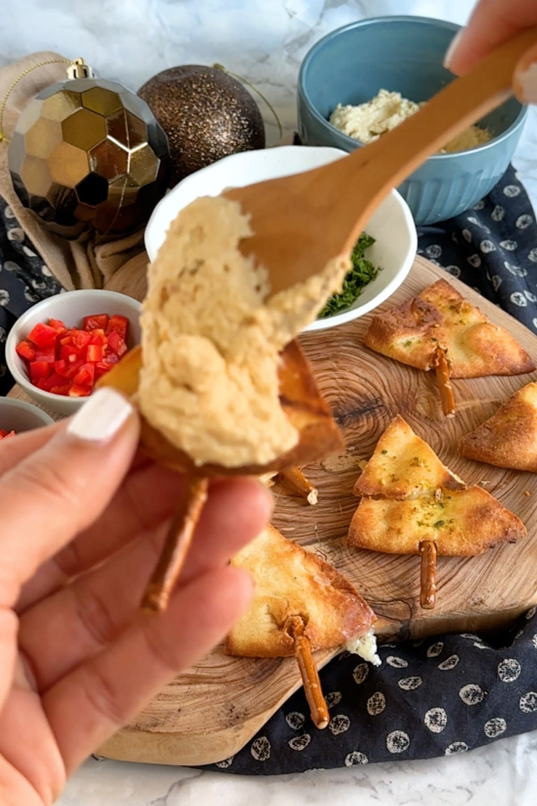 Air Fryer Cheesy Pita Christmas Tree Appetizer Recipe - Piper Cooks