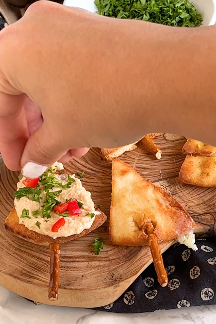Air Fryer Cheesy Pita Christmas Tree Appetizer Recipe - Piper Cooks
