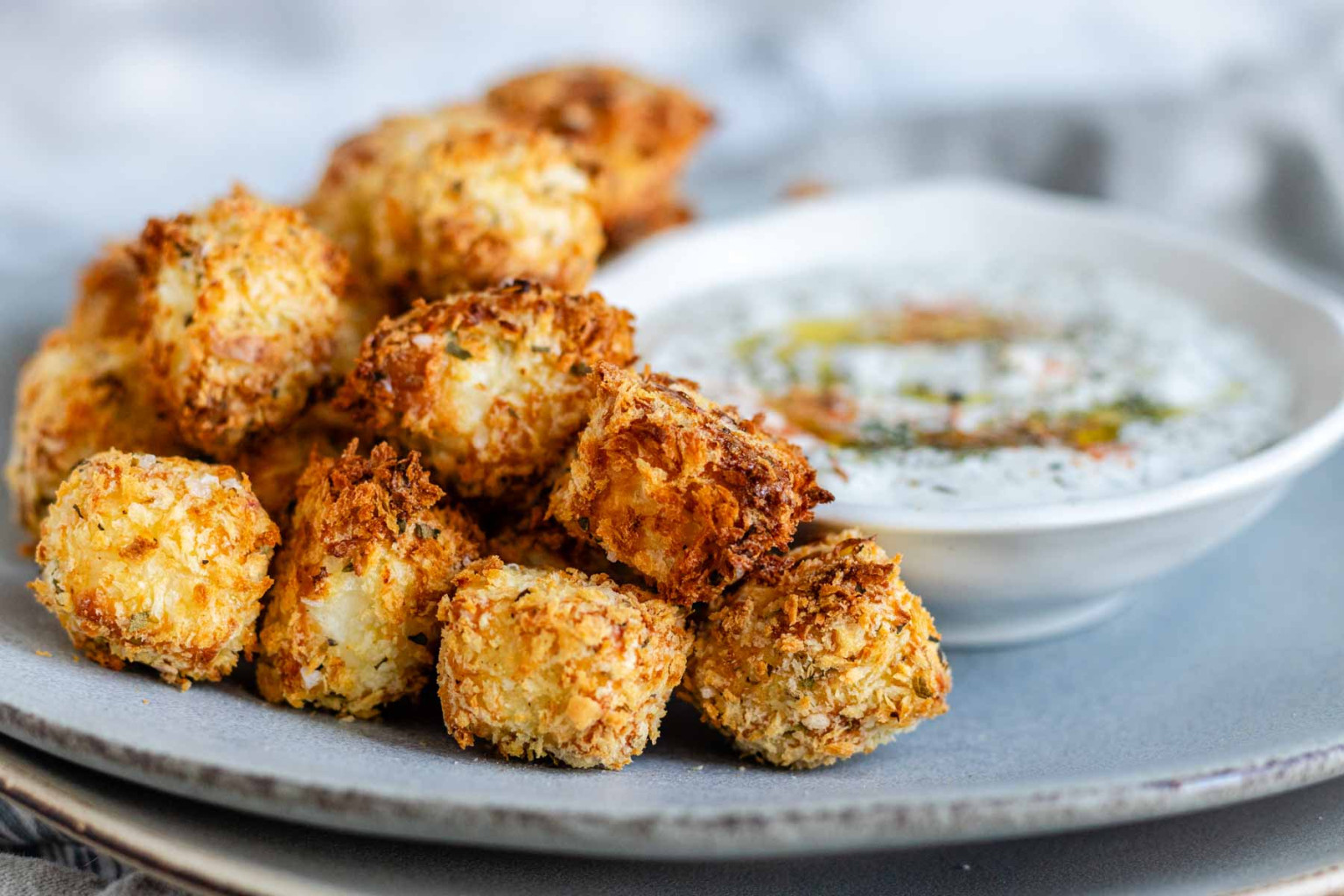 Air Fryer Halloumi Bites with Panko Breadcrumbs - Piper Cooks