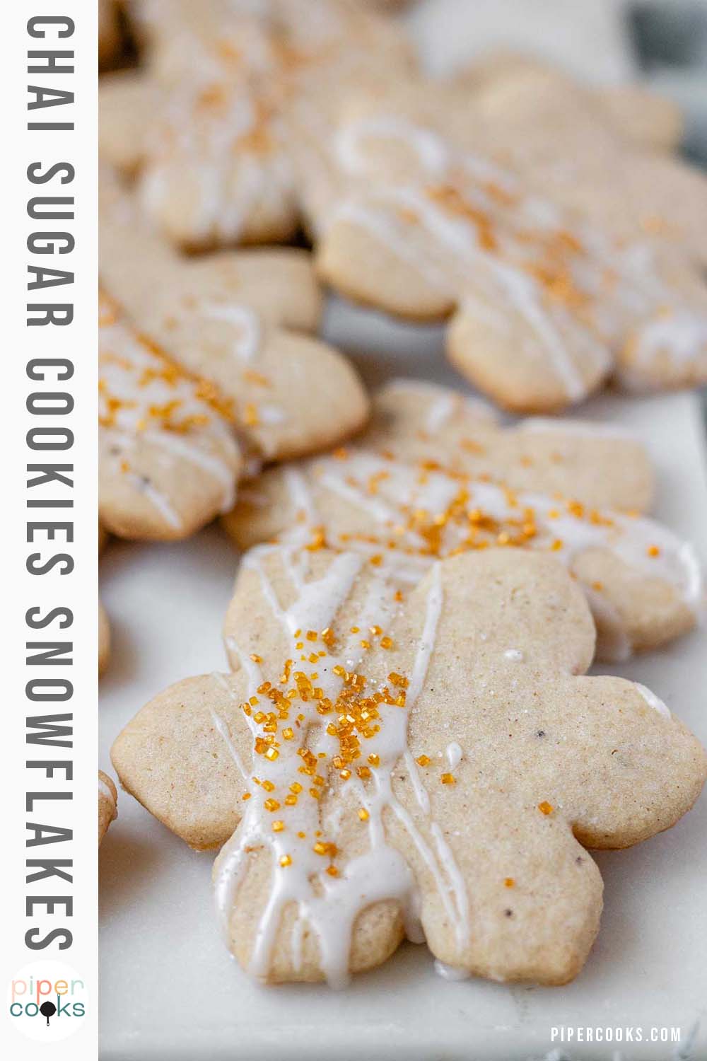Chai Sugar Cookie Snowflakes - Piper Cooks