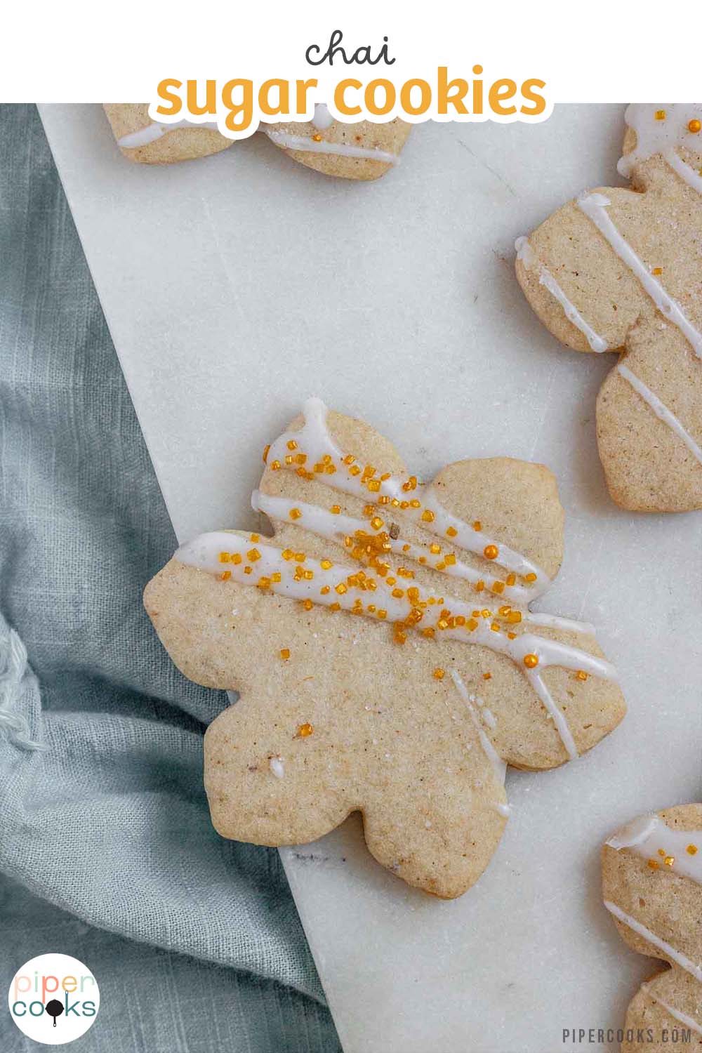 Chai Sugar Cookie Snowflakes - Piper Cooks