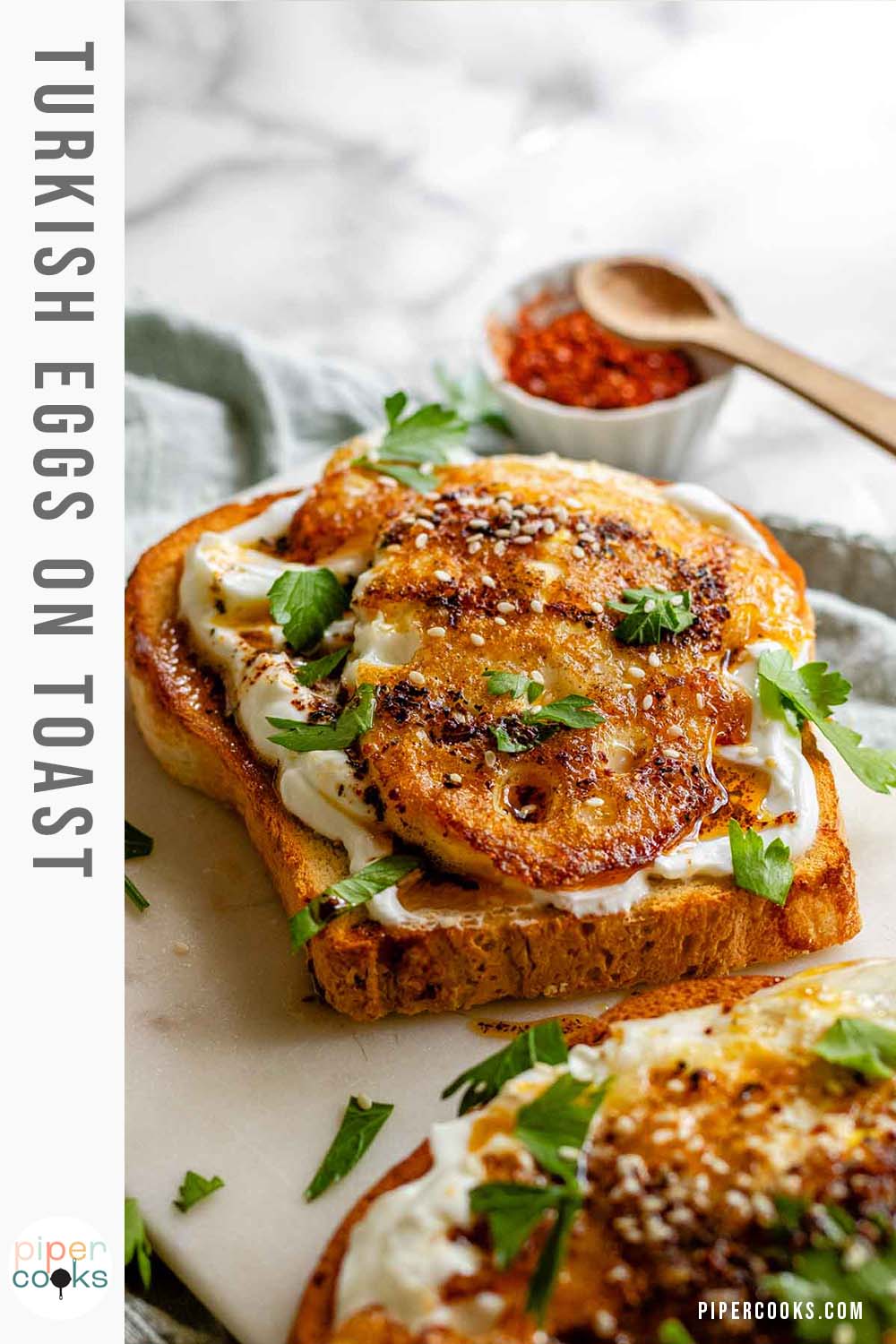 Turkish Eggs on Toast - Piper Cooks